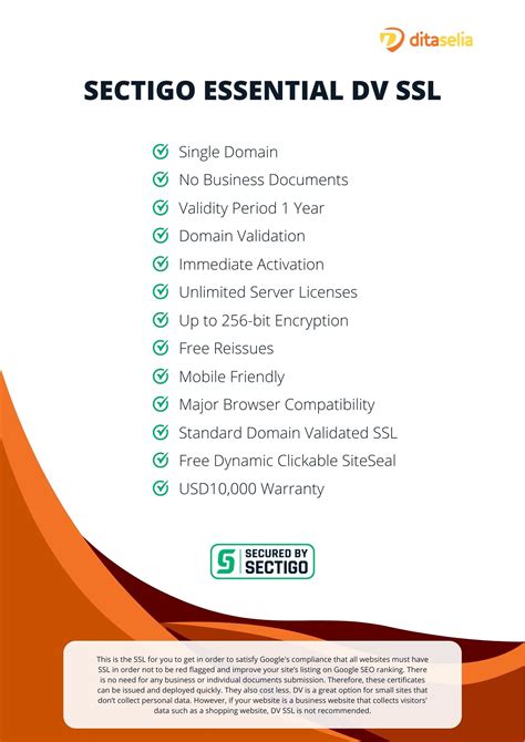 Dita Selia Sectigo Essential Dv Ssl Protect Your Website Now