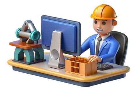 Engineer Using Cad Software In Modern Workspace For Professional Design Work Focus On Precision