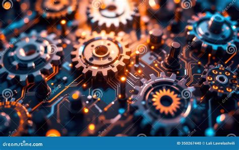 Interconnected Gears And Circuitry Symbolizing Synergy Between Technology And Business Processes