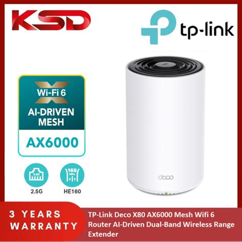 Tp Link Deco X Ax Mesh Wifi Router Ai Driven Dual Band Wireless Range Extender Pack