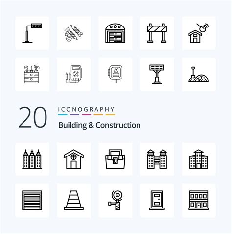 20 Building And Construction Line Icon Pack Like Construction Bag Building House City 18533438