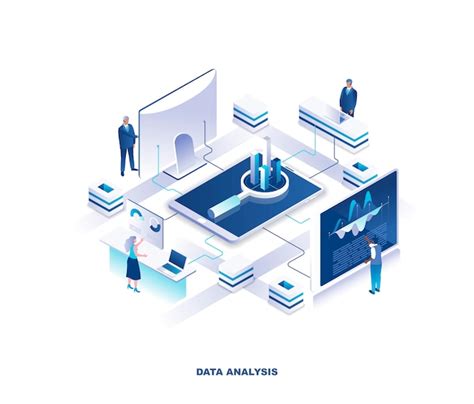 Premium Vector Data Analysis Statistical Or Financial Analytics Isometric Concept