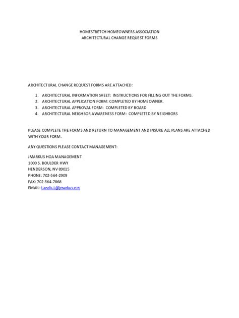 Fillable Online ARCHITECTURAL CHANGE REQUEST FORM Submission Of Fax Email Print PdfFiller