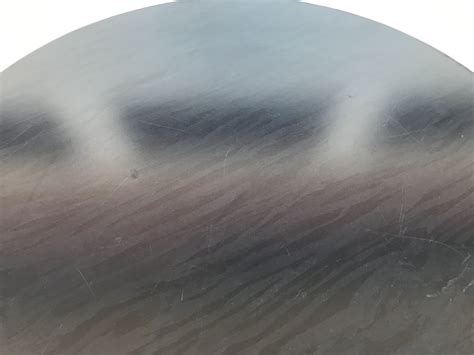 Black Round Table On A Leg Covered With Pressed Brass Sheet 1920s For