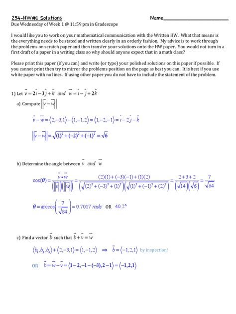 254 Hw W1 Sol Pdf Angle Mathematics