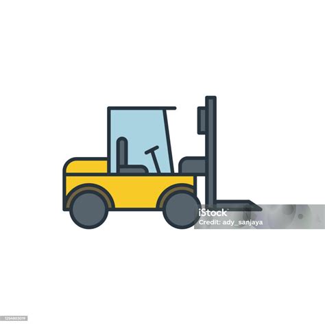 흰색 배경에서 격리된 지게차 로더 벡터 아이콘 기호 도구 사용 0명에 대한 스톡 벡터 아트 및 기타 이미지 0명 날씬한