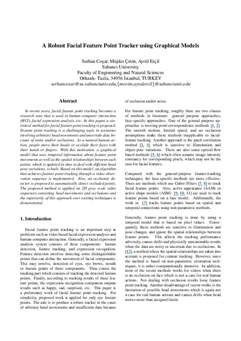 pdf a robust facial feature point tracker using graphical models