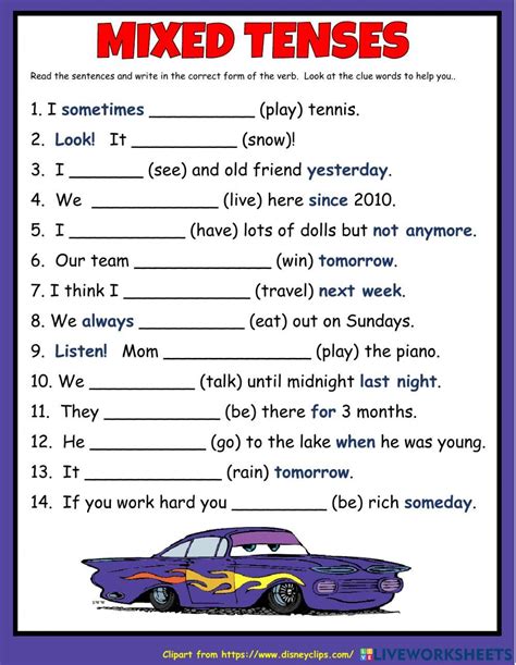 2332950 Mixed Tenses Estherlee76 Liveworksheets