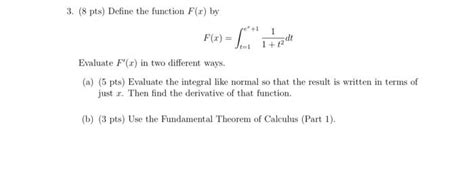 Solved 3 8 Pts Define The Function Fx By