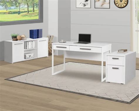 47 Inch Writing Desk Elegant White Desk With Drawers And Shelves