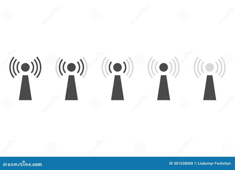 Signal Strength Wifi Icon Set Collection Wireless Connection Network Symbol Vector Stock Vector