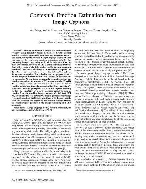Contextual Emotion Estimation