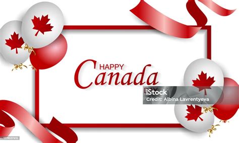 캐나다 의 날 벡터 일러스트레이션 캐나다 국기와 단풍 나무 잎 빨간색과 흰색 벡터 Canada Day에 대한 스톡 벡터 아트 및 기타 이미지 Canada Day 배경