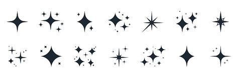 스파클과 스타 버스트 솔리드 아이콘 세트 반짝이는 장식 요소 실루엣 기호 컬렉션 고립 된 벡터 일러스트 레이 션 0명에 대한 스톡 벡터 아트 및 기타 이미지 Istock