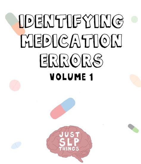 Identifying Medication Errors SLP OT Therapy Etsy