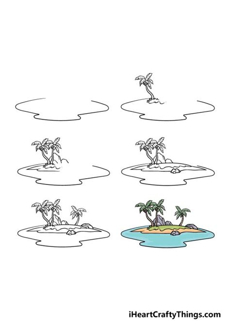 Island Drawing How To Draw An Island Step By Step