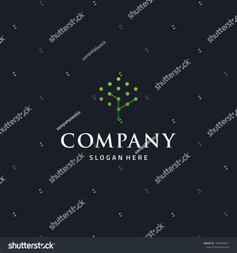 Tree Tech Logo Design Vector Illustration Stock Vector Royalty Free