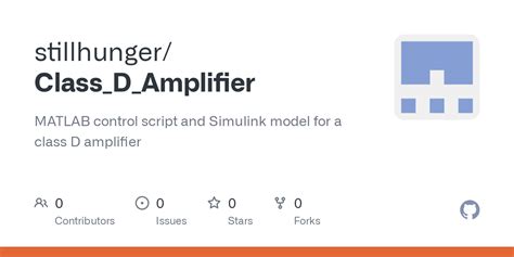 GitHub Stillhunger Class D Amplifier MATLAB Control Script And Simulink Model For A Class D