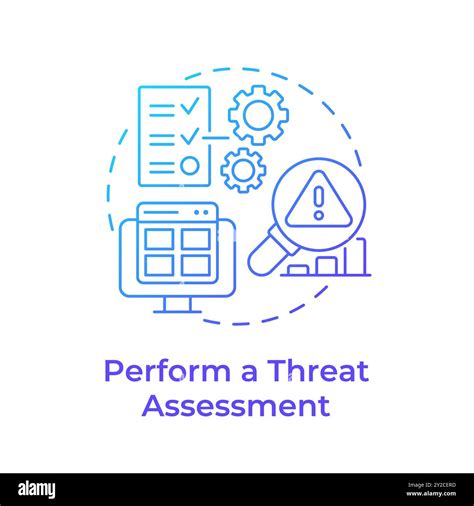 Perform A Threat Assessment Blue Gradient Concept Icon Stock Vector