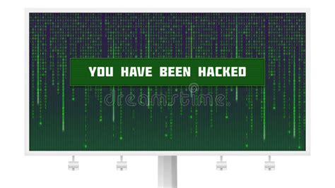 Billboard With Binary Computer Code Cyberspace In Code Of Matrix With