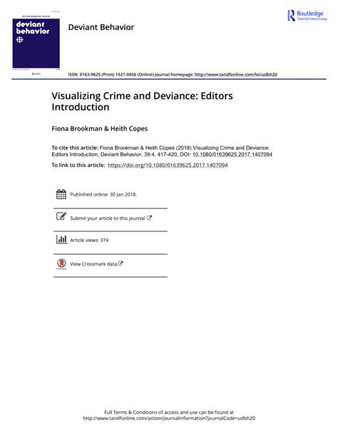 Pdf Visualizing Crime And Deviance Editors Introduction