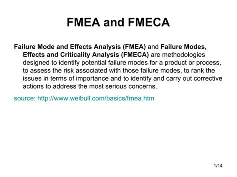 FMEA And FMECA PPT