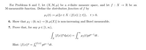 For Problems 6 And 7 Let X M A Be A σ Finite