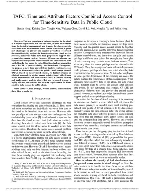 Tafc Time And Attribute Factors Combined Access Control For Time