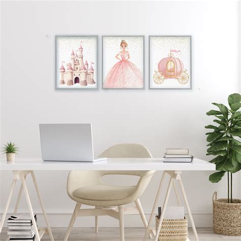 Mercer41 Princess Dreams Collection 3pc Framed Giclee Set Design By Christine Simpson Art