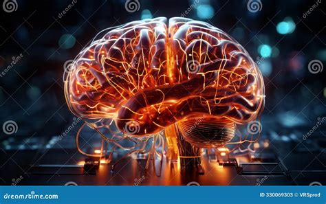 Futuristic Brain Of Digital Artificial Intelligence With Neural