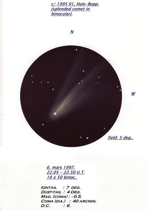 C 1995 Hale Bopp Astronomy Sketch Of The Day