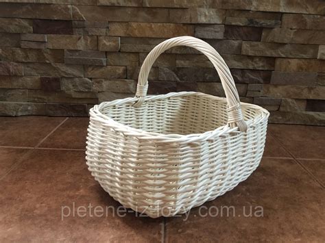 Плетена біла корзина із лози «Перлова продаж ціна у Ужгороді Кошики