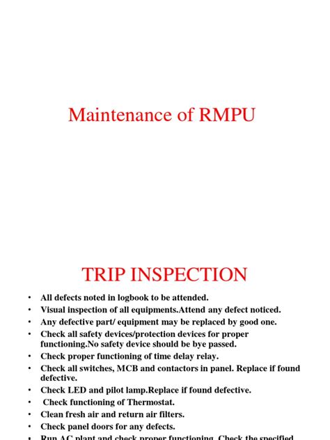 Rmpu Preventive Maintenance Pdf