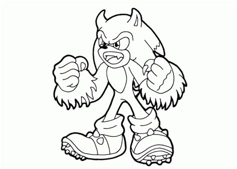 Sonic Werehog Coloring Pages Sonic Coloring Werehog Printable Hedgehog