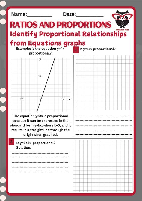 Identify Proportional Relationships From Equations With Graphs Grade 7 Worksheet With Solved