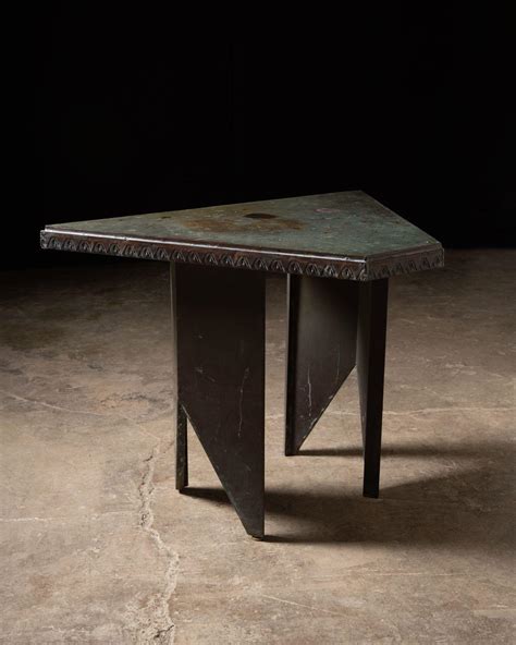 Frank Lloyd Wright Custom Copper Table With Original Verdigris Patina