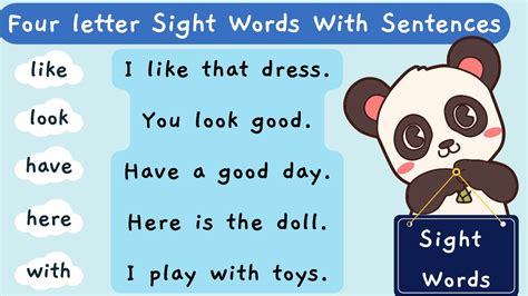 Four Letter Sight Words In English At Tracey Parmelee Blog