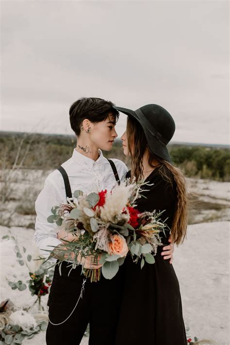 Black Wedding Dress For Wild Same Sex Couple Wedding Inspiration Artofit