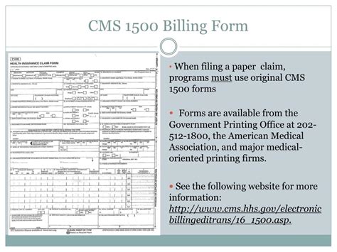 Ppt Cms 1500 Billing Instructions Powerpoint Presentation Free