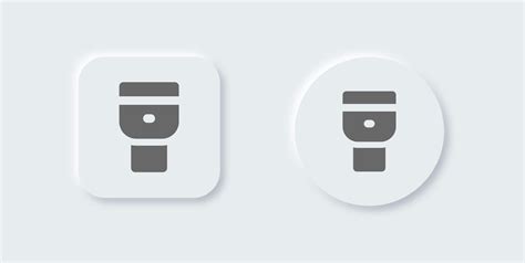 Flashlight Solid Icon In Neomorphic Design Style Torch Signs