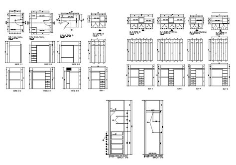 Wardrobe Plan And Elevation Cad Furniture Blocks 2d View Layout Dwg File