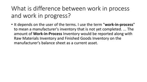 Work In Progress Wip PPTX