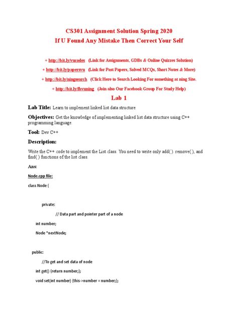 Cs301 Assignment No 01 Solution Spring 2020 Pdf C Pointer Computer Programming