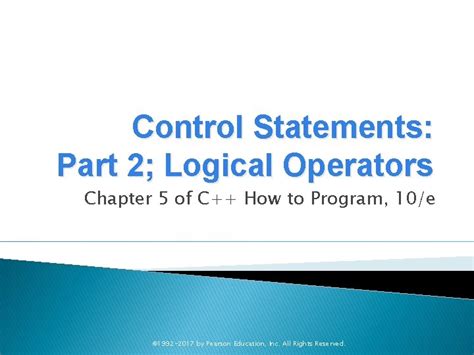 control statements part 2 logical operators chapter 5