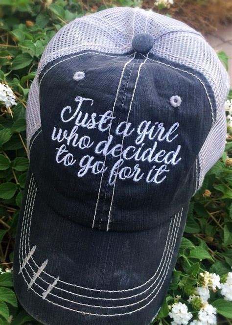 Just A Girl Trucker Hat With Inspirational Message