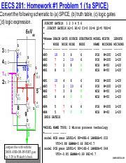 Eecs 281 A1 Pdf EECS 281 Homework 1 Problem 1 1a SPICE Convert The Following Schematic To A