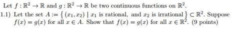 solved let f r2 r and g r2 r be two continuous