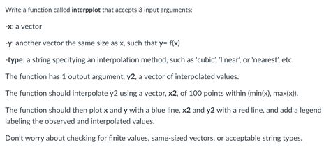 Solved Write A Function Called Interpplot That Accepts 3