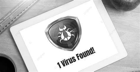 Virus Security Protection Bug Shield On Tablet Photo Background And Picture For Free Download