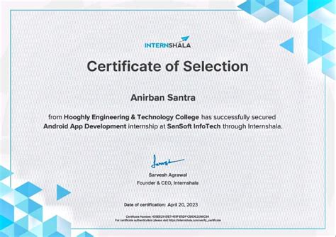 Anirban Santra On Linkedin Androiddevelopment Internshipcomplete